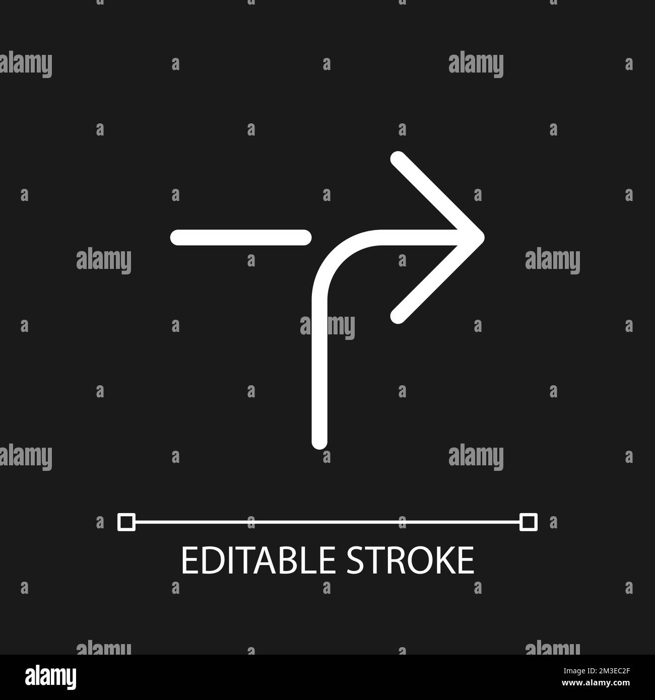 Right alignment sign pixel perfect white linear ui icon for dark theme Stock Vector Image & Art ...