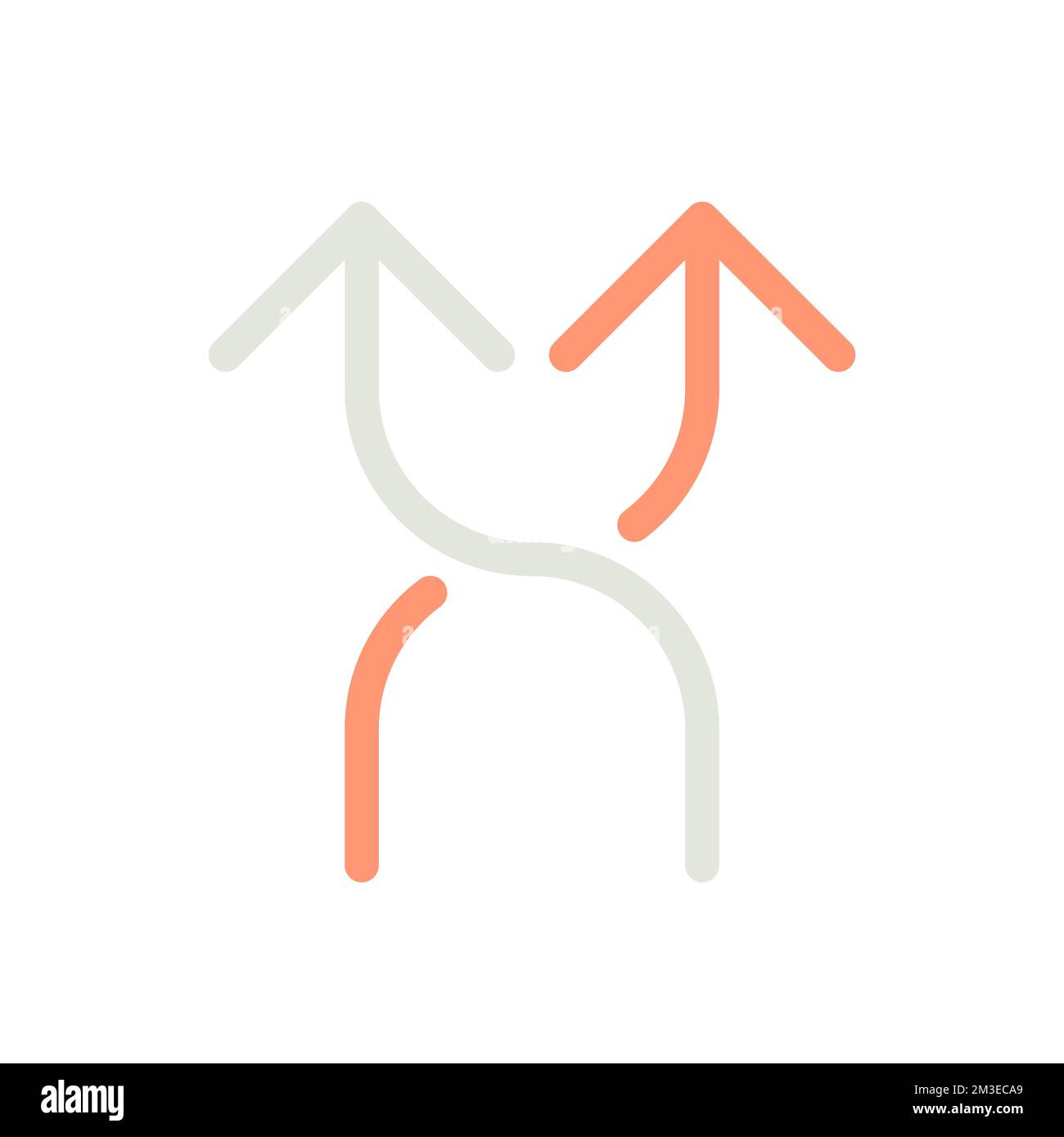 Highway intersection ahead arrows flat color ui icon Stock Vector Image ...