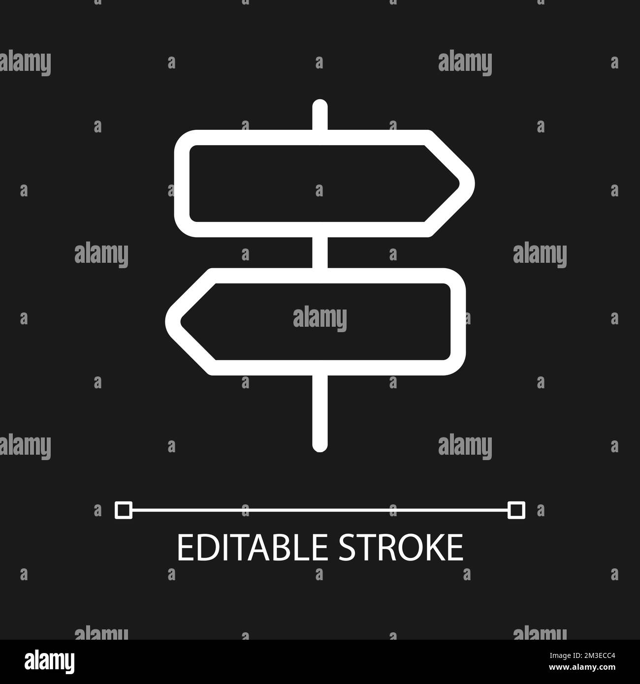 Signposts pixel perfect white linear ui icon for dark theme Stock Vector Image & Art - Alamy