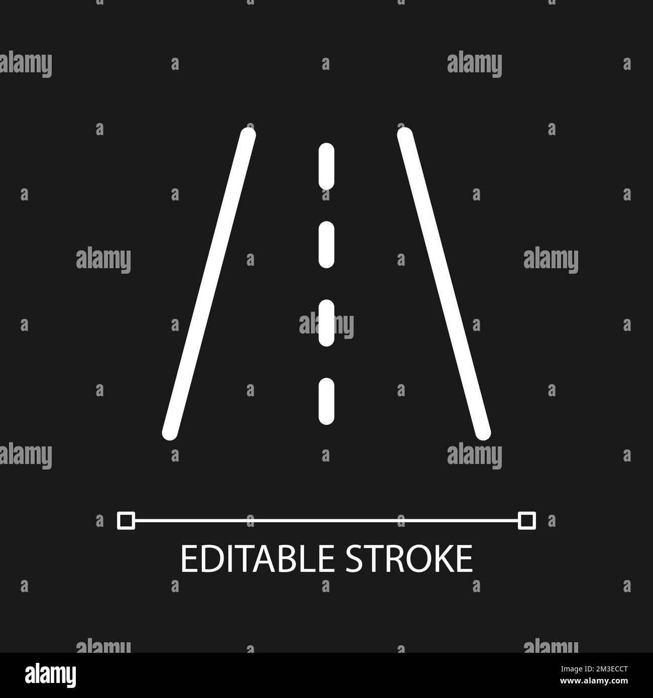 Road surface pixel perfect white linear ui icon for dark theme Stock ...