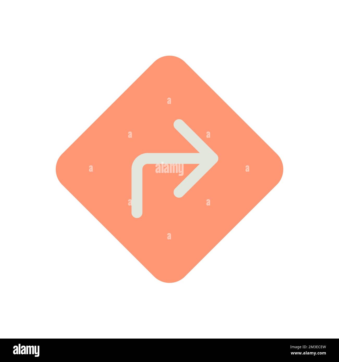 Road sign with turning right direction flat color ui icon Stock Vector ...