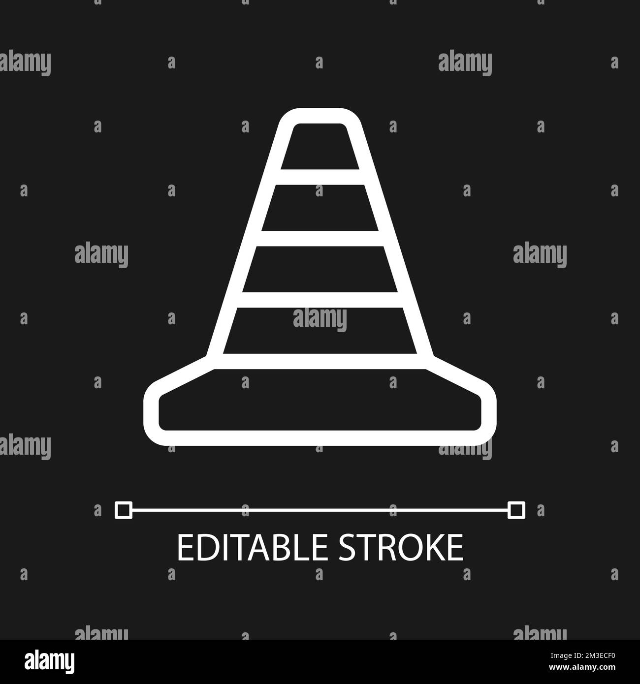 Traffic cone pixel perfect white linear ui icon for dark theme Stock ... Traffic cone pixel perfect white linear ui icon for dark theme Stock ...