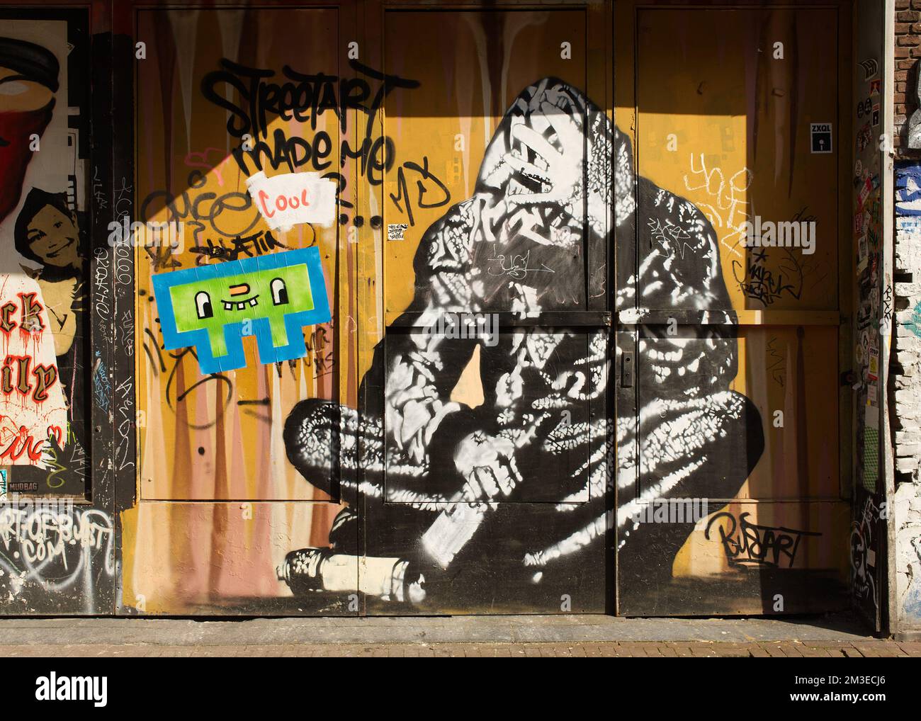 Street art / graffiti in Amsterdam, Holland, the Netherlands Stock ...