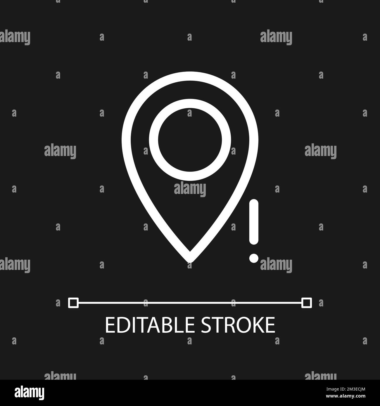 Wrong Pin Location Pixel Perfect White Linear Ui Icon For Dark Theme Stock Vector Image And Art