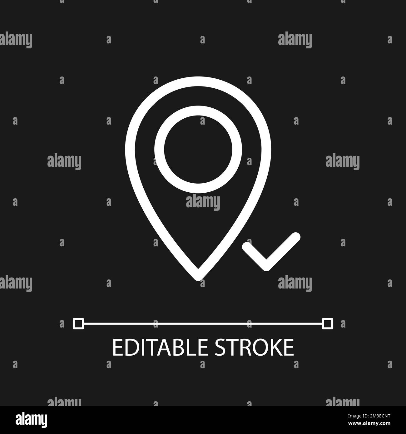 Reaching pinned destination pixel perfect white linear ui icon for dark theme Stock Vector Image ...