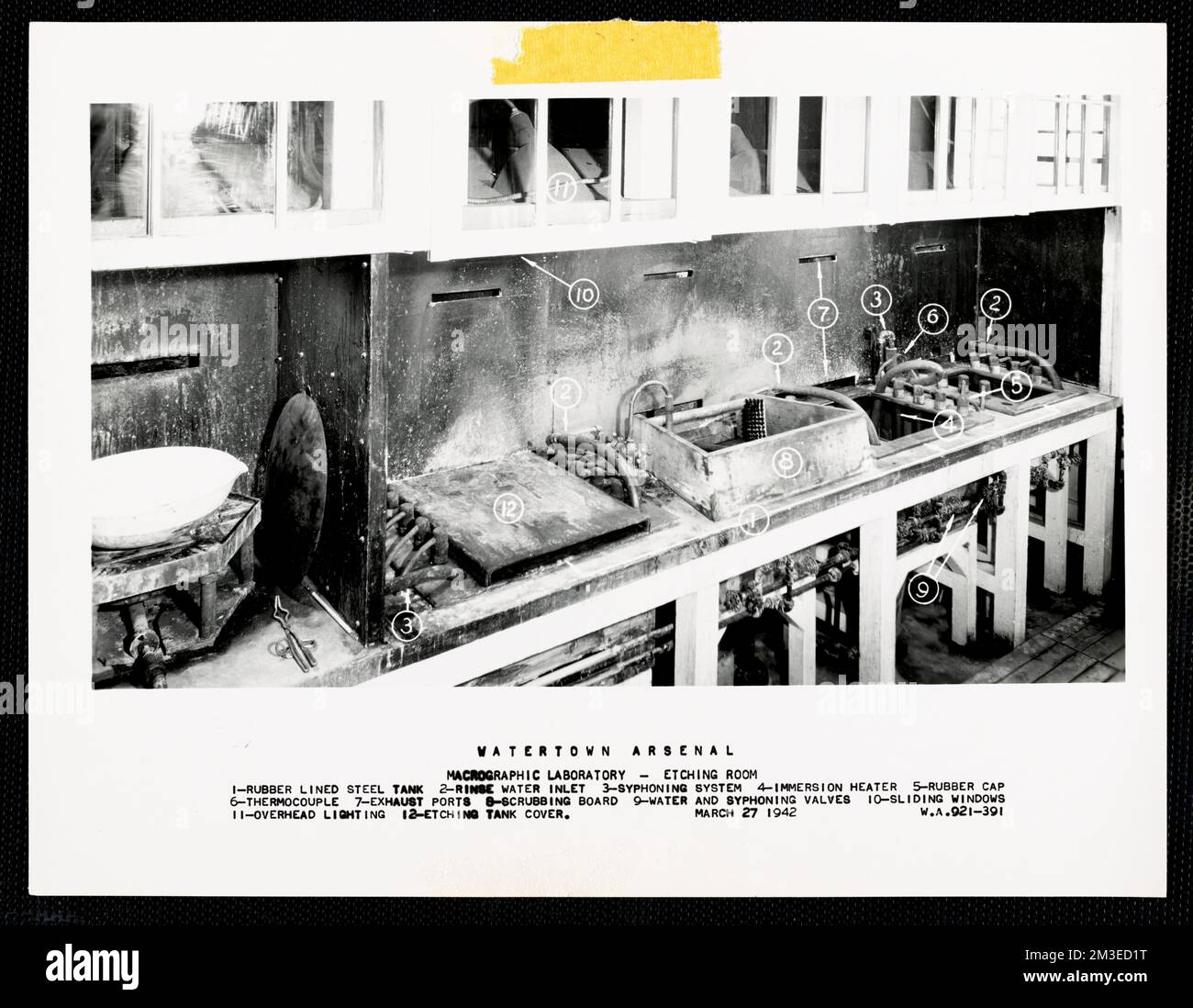 Macrographic laboratory, etching room , Armories, Ordnance industry ...