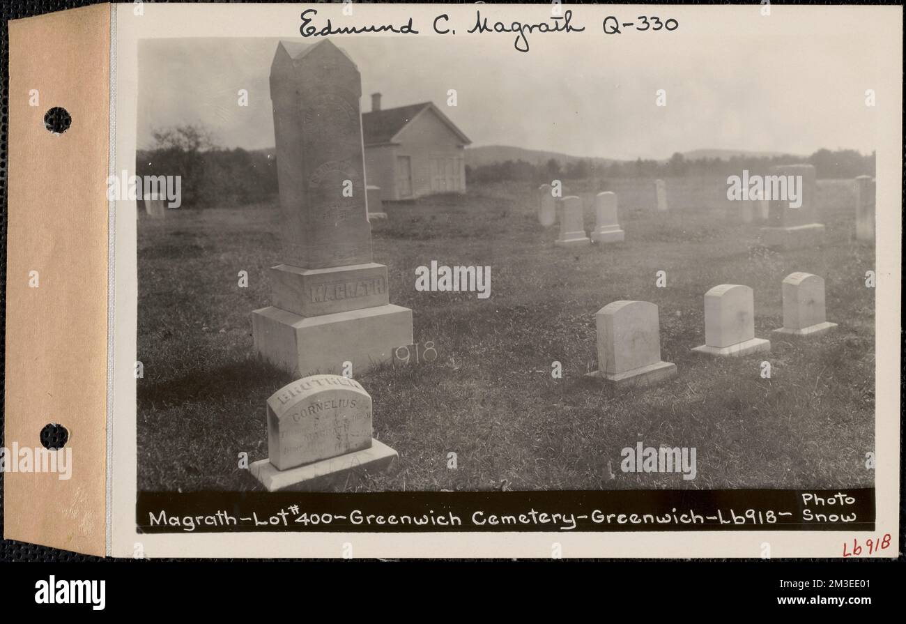 Magrath, Greenwich Cemetery, Old section, lot 400, Greenwich, Mass., ca ...