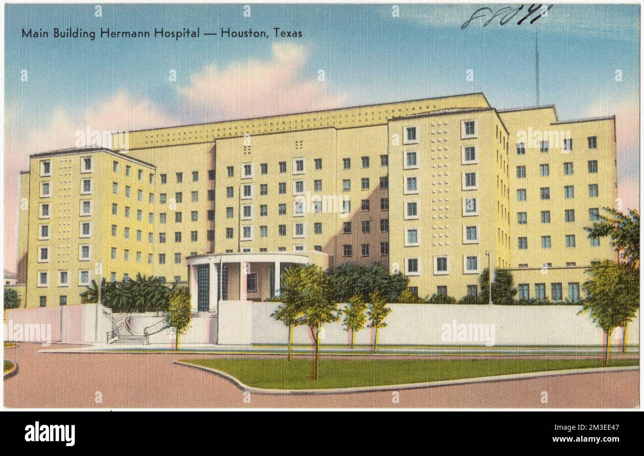 Main building, Hermann Hospital -- Houston, Texas , Hospitals, Tichnor ...