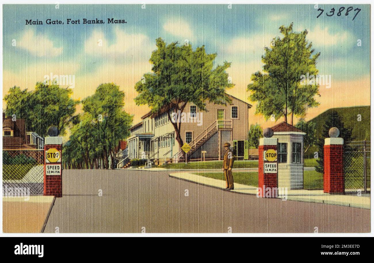 Main Gate, Fort Banks, Mass. , Gates, Military facilities, Tichnor ...