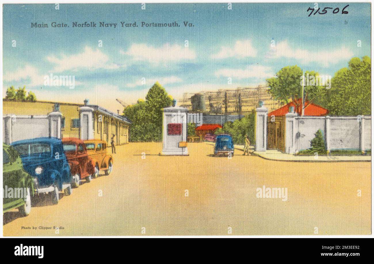 Main gate Norfolk Navy Yard, Portsmouth, Va. , Military facilities ...