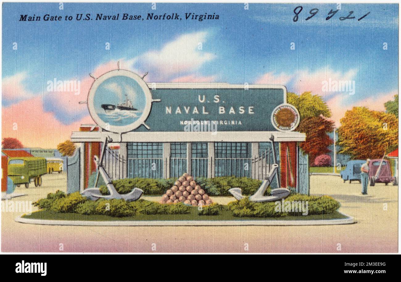 Main gate to U.S. Naval Base, Norfolk, Virginia , Military facilities ...