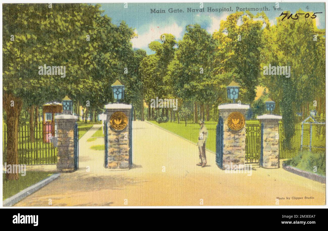 Main gate, Naval Hospital, Portsmouth, Va. , Military facilities ...