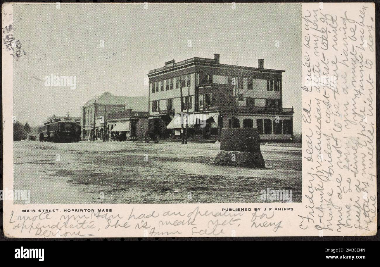 Main Street, Hopkinton, Mass , Buildings, Street railroads, Mass ...