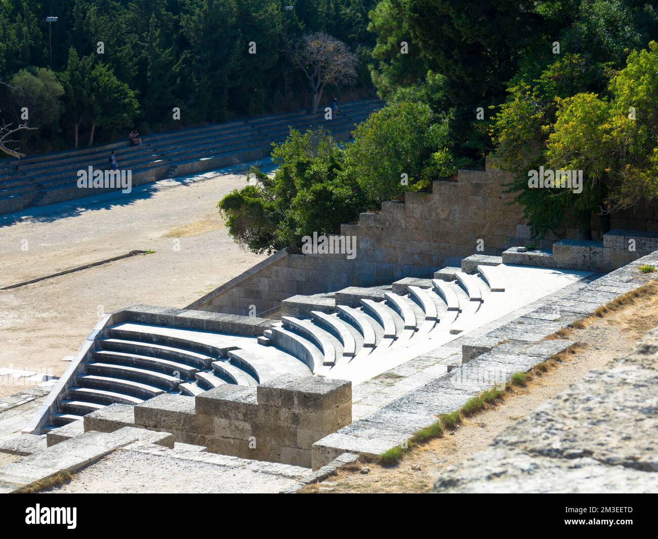 Odeon a classic greek open-air theatre. Old theater with marble seats ...