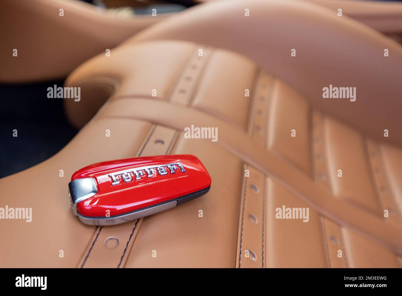 Slovenia, Ljubljana - 2 June 2022: Red Ferrari F8 Tributo Italian ...