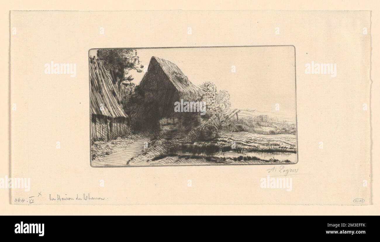 La maison du charron , Houses, Wheelbarrows, Alphonse Legros (1837-1911 ...
