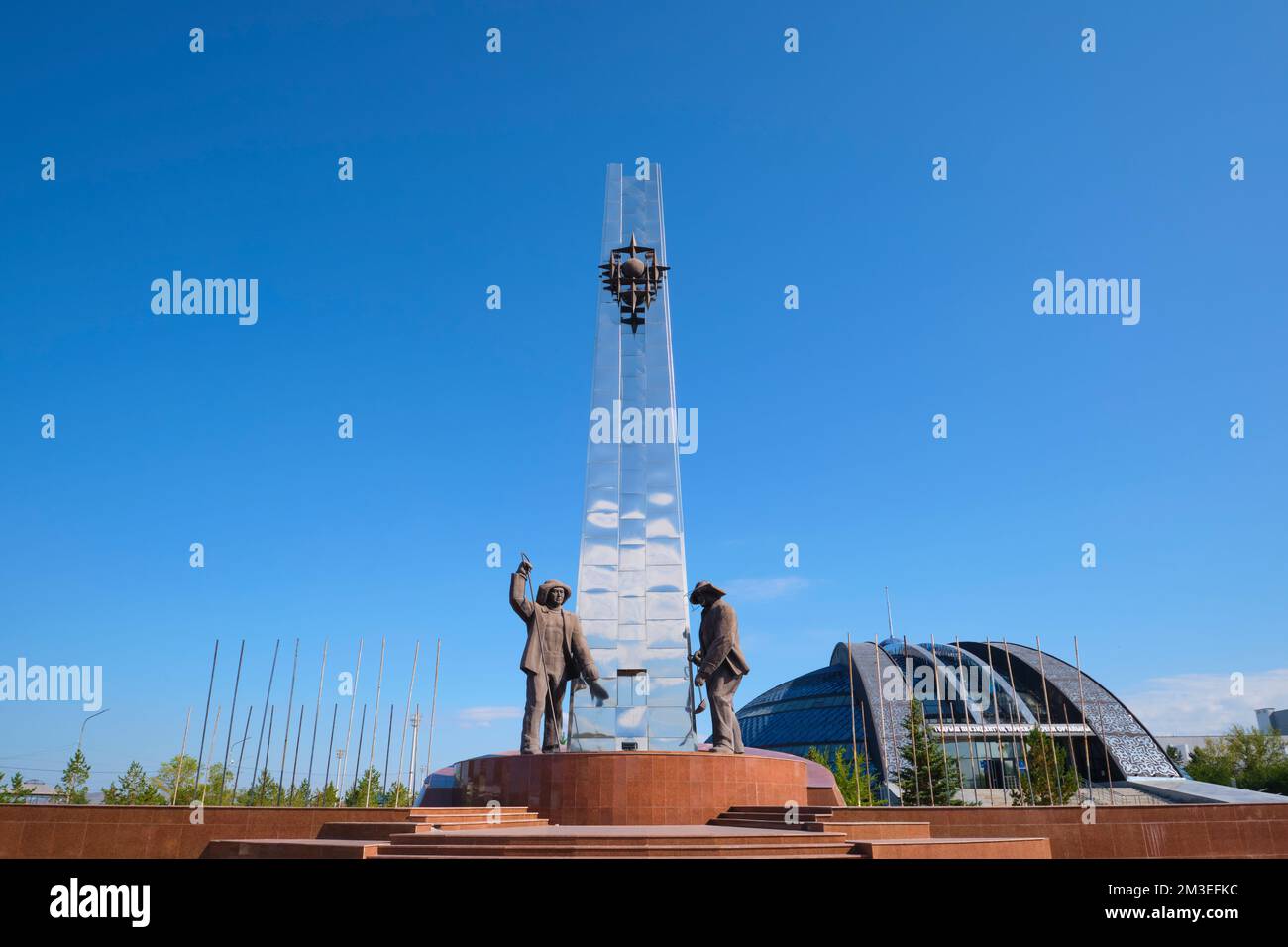 The Monument To Metallurgists, saluting workers in the town's steel ...