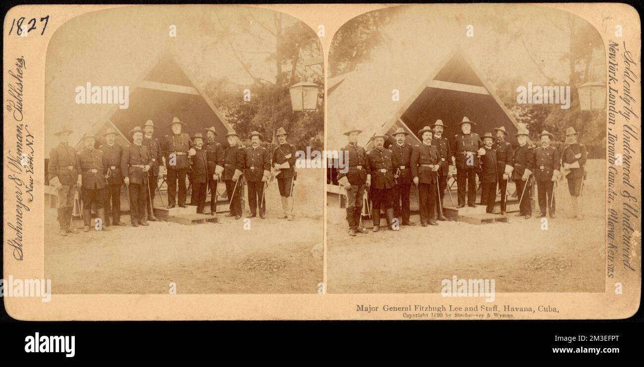 Major General Fitzhugh Lee and staff, Havana, Cuba , Military officers ...