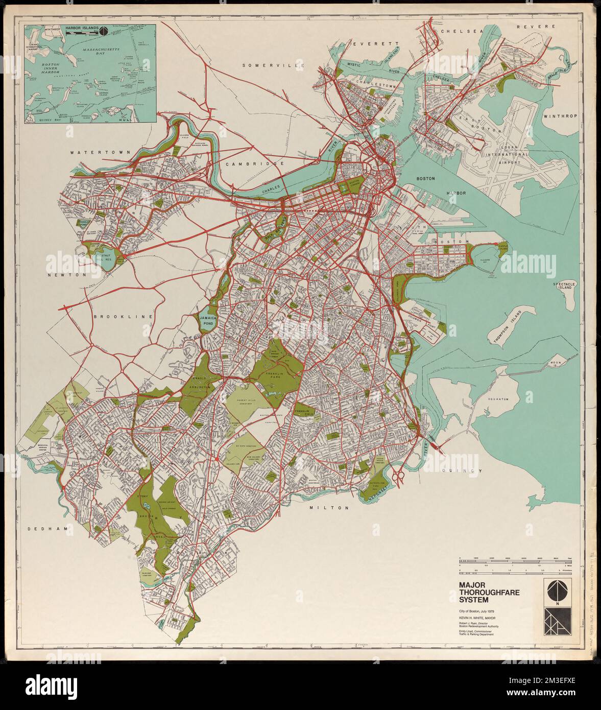 Major thoroughfare system, city of Boston, July 1979 , Roads ...
