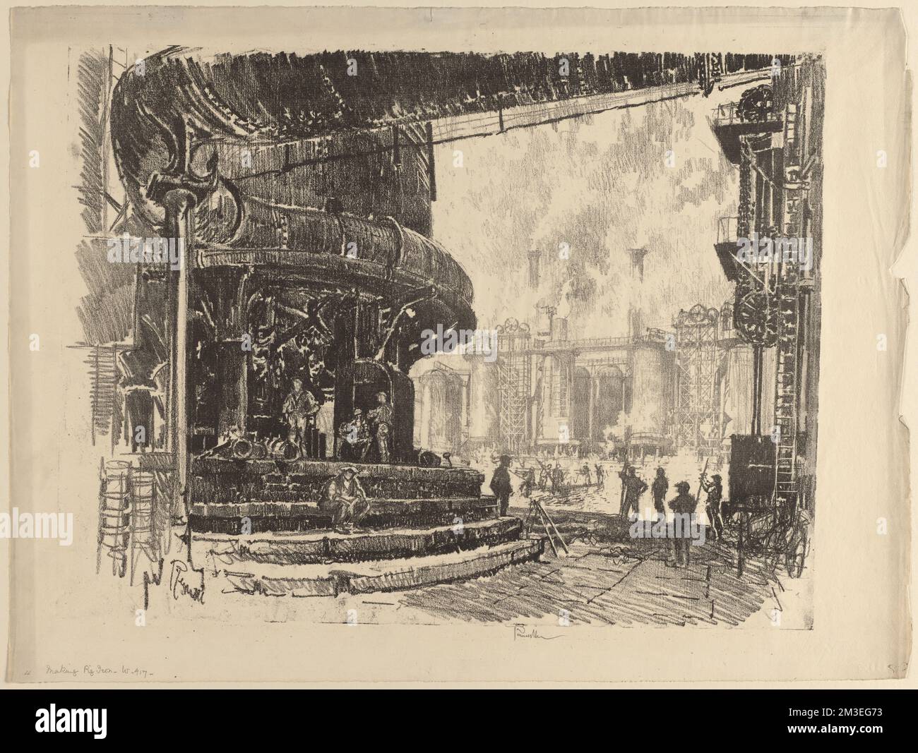 Making pig-iron : The base of the blast furnaces , Furnaces, Iron ...