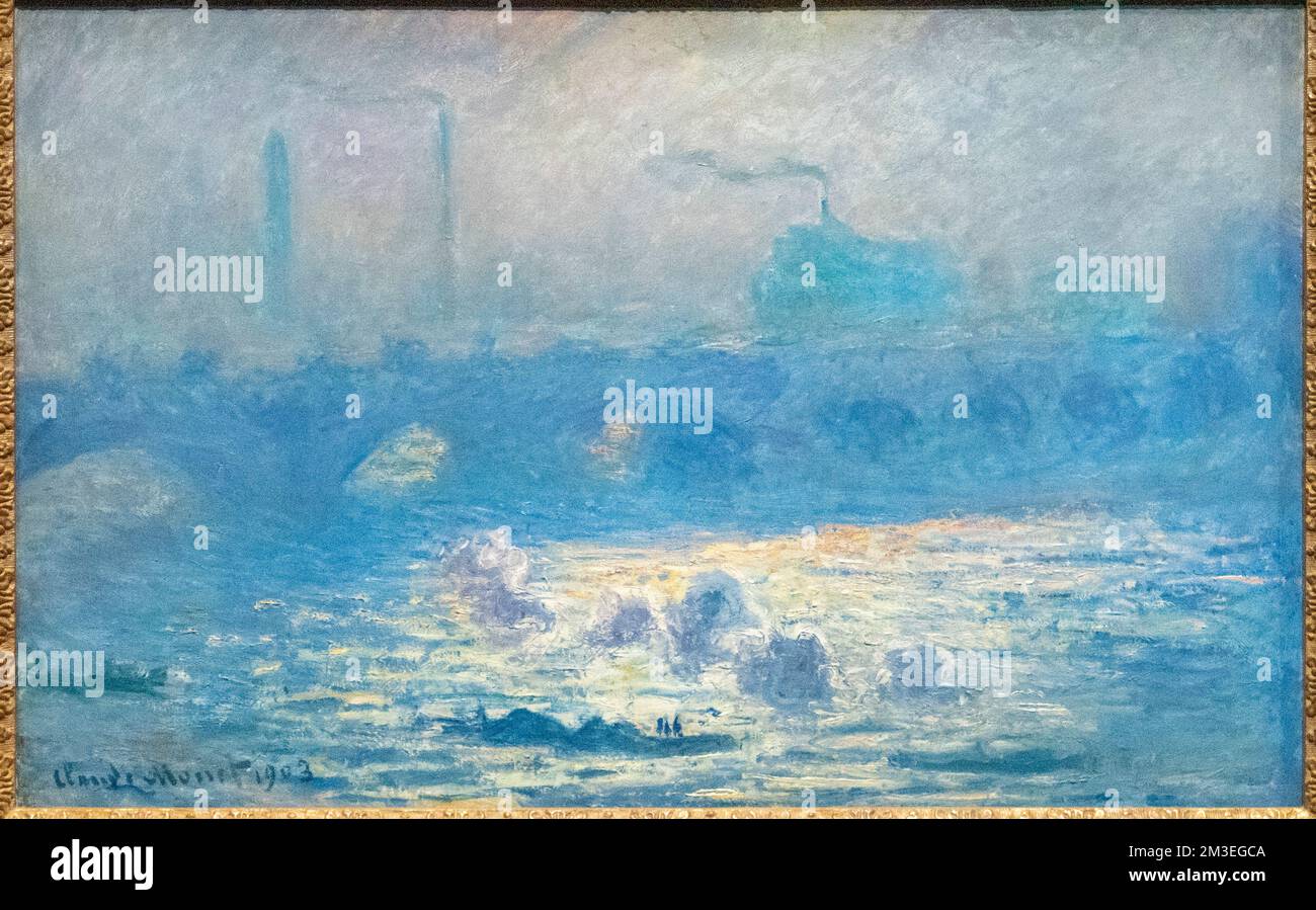 Claude Monet, Waterloo Bridge, Sunlight Effect, 1903. Oil on canvas ...