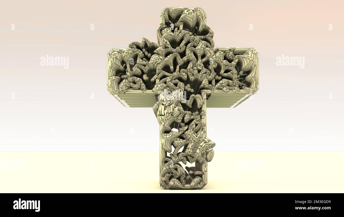 A 3D Illustration of an architectural structure based on a Christian ...