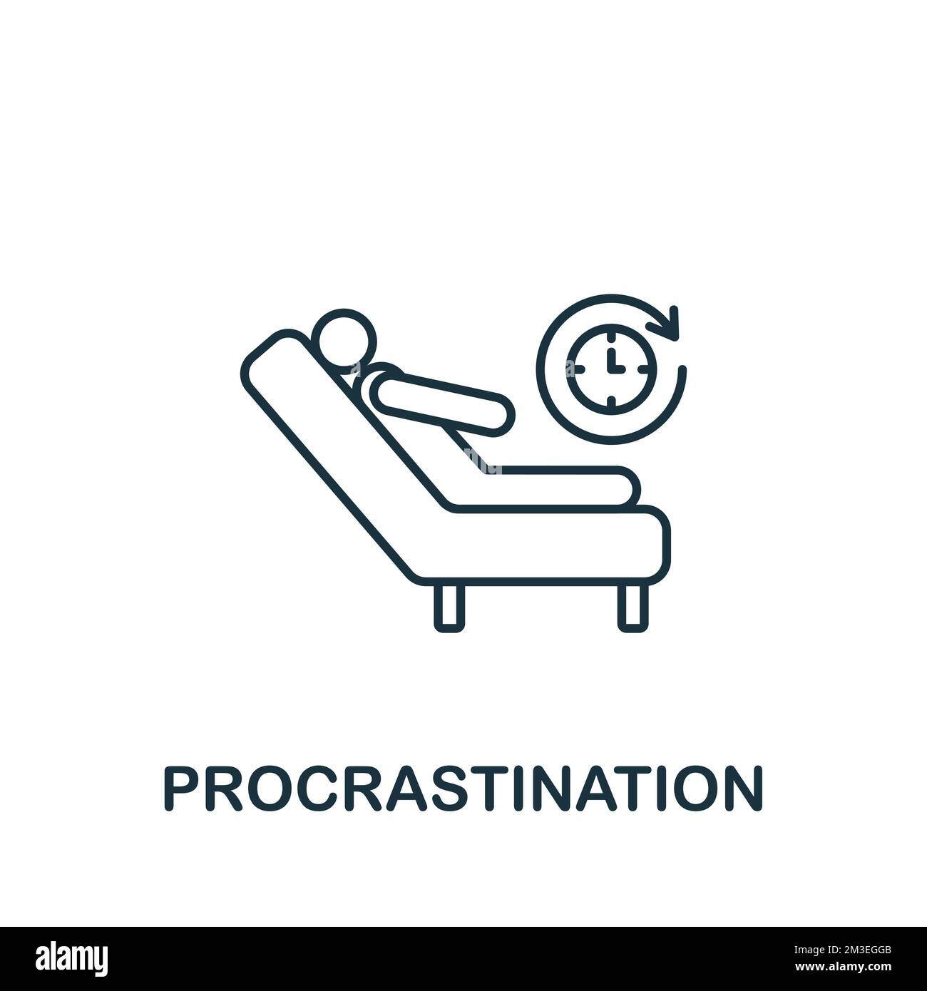 Procrastination icon. Monochrome simple Human Productivity icon for ... Procrastination icon. Monochrome simple Human Productivity icon for ...
