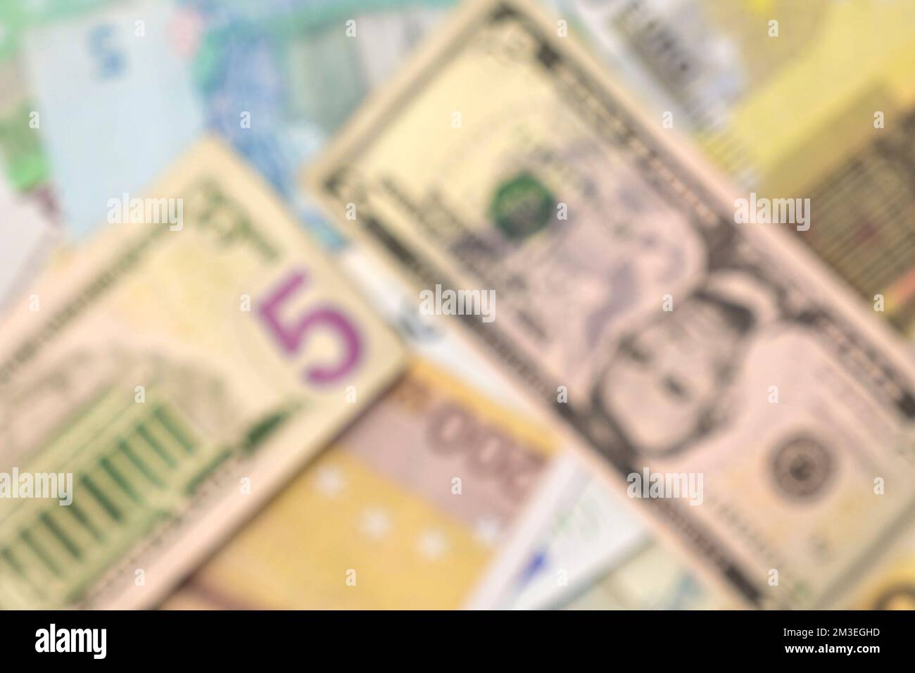 Defocused Paper Currency Background. Blurred Cash. Money Banknotes ...
