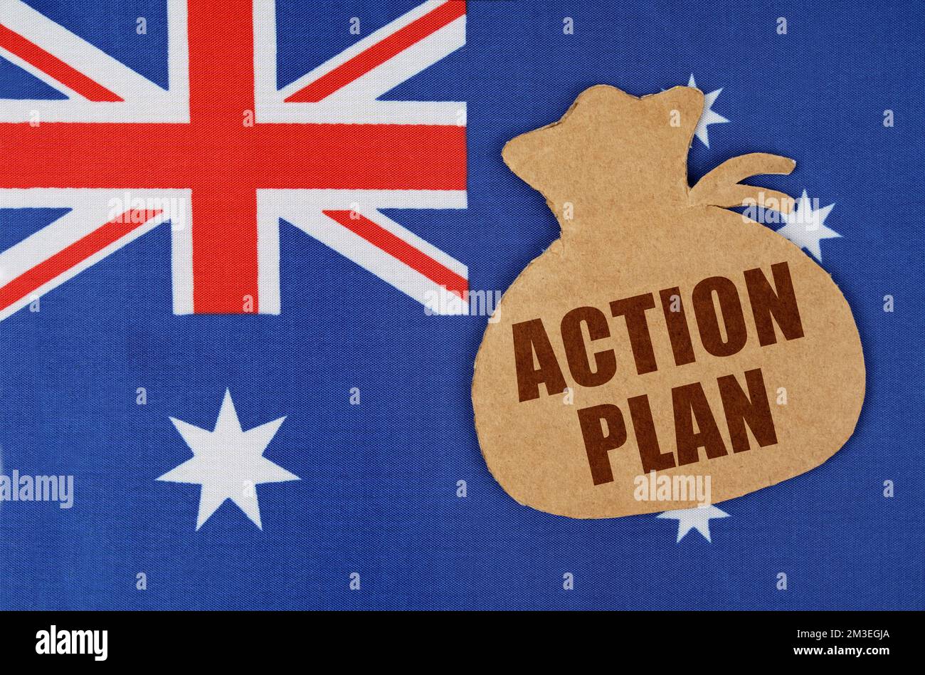 The concept of national economy and business. On the flag of Australia ...