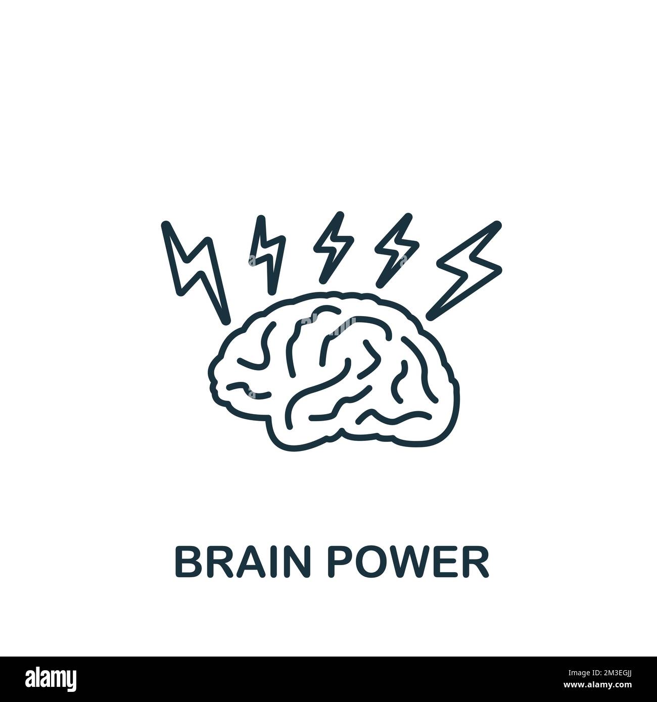 Brain Power icon. Monochrome simple Human Productivity icon for ...