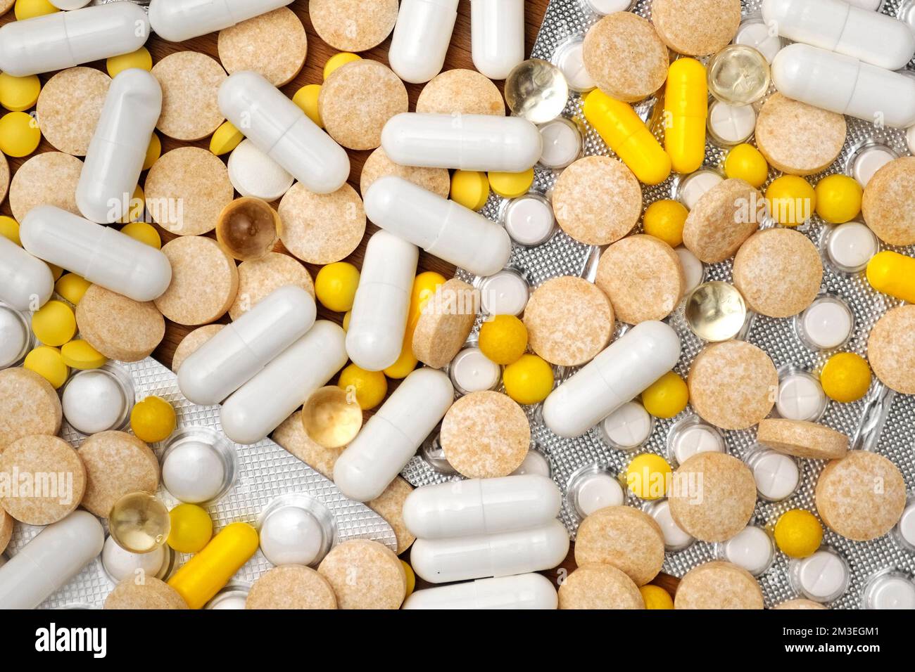 Medicine Pills Background. Various Medicinal Capsules and Tablets for ...