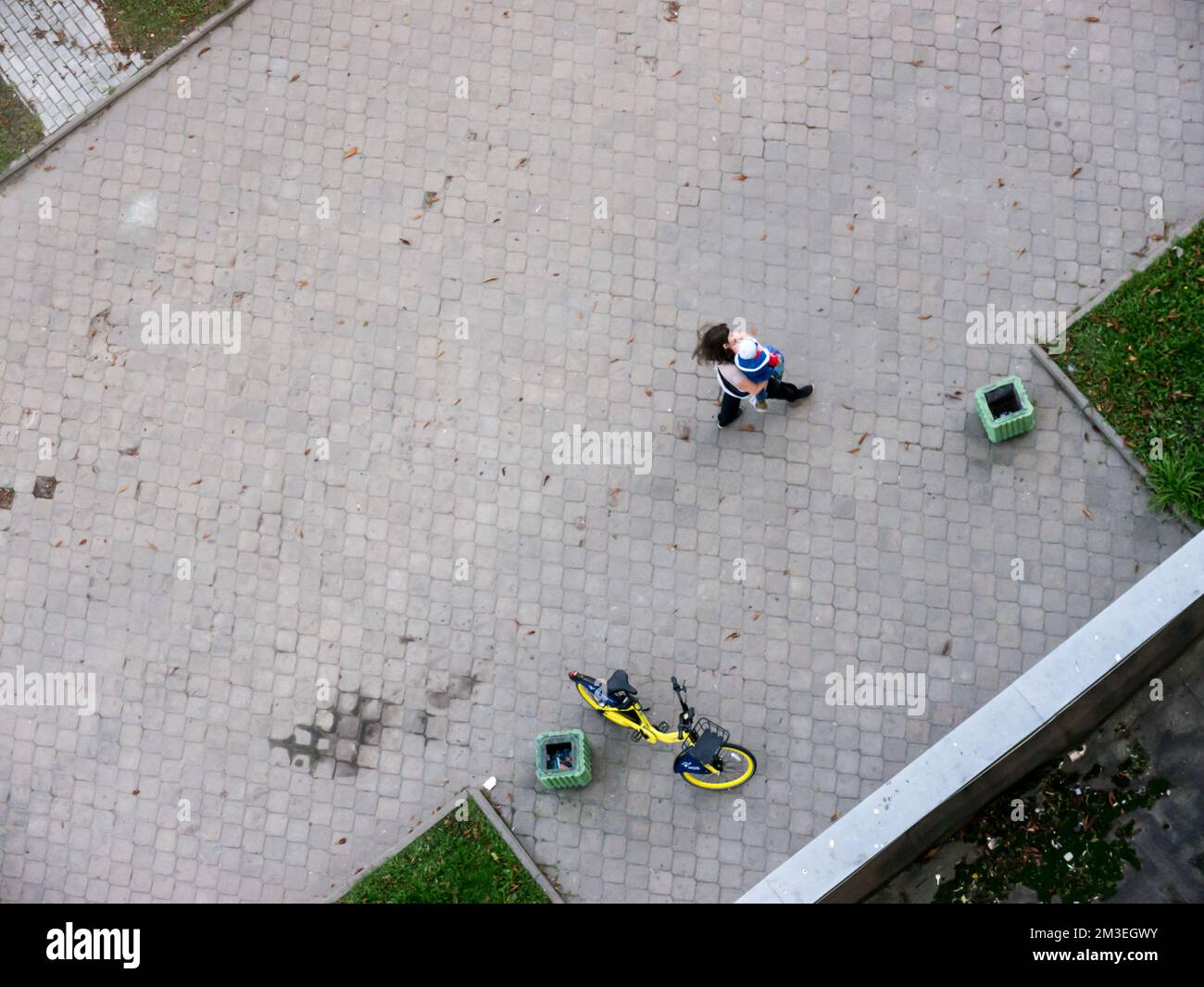 The Architecture backgrounds and objects. Sidewalk. Woman. Girl. View ...