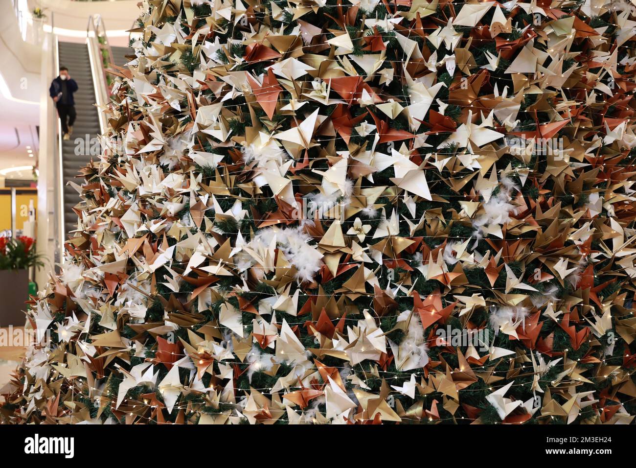 XI'AN, CHINA - DECEMBER 14, 2022 - Thousands of origami cranes dress up ...