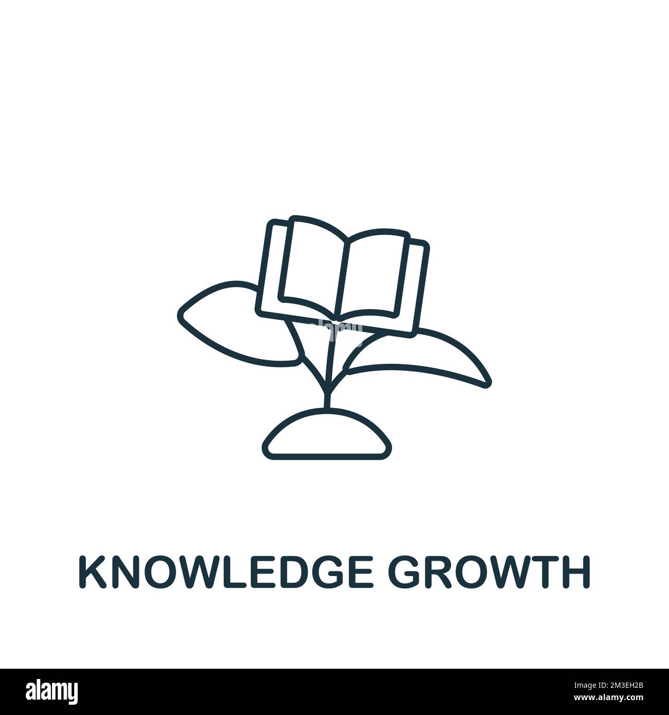 Knowledge Growth icon. Monochrome simple Human Productivity icon for ...