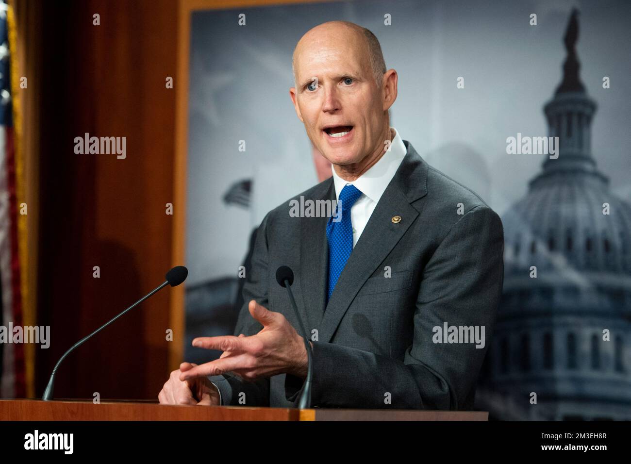 United States Senator Rick Scott (Republican of Florida) offers remarks ...