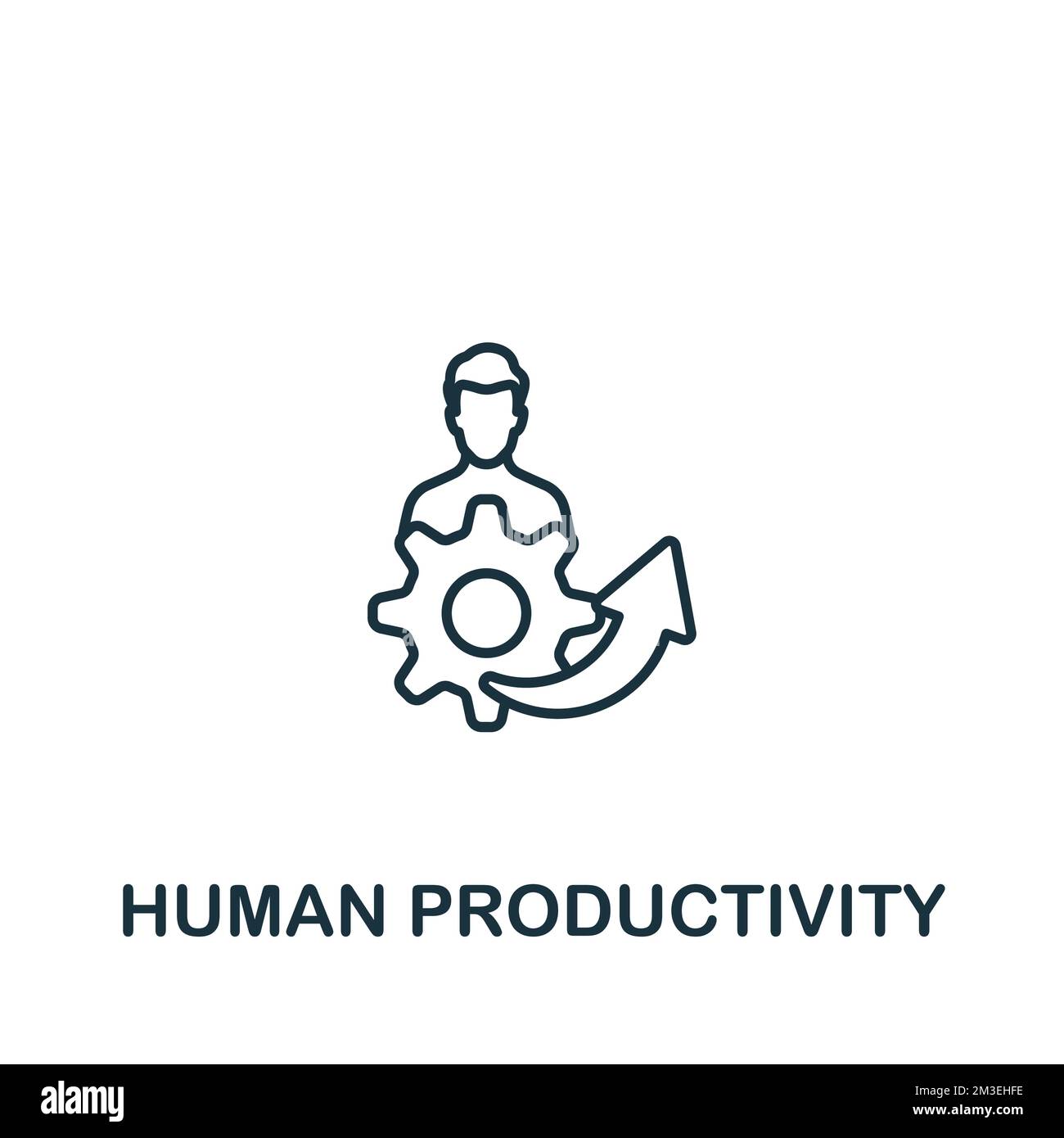 Human Productivity icon. Monochrome simple Human Productivity icon for ...