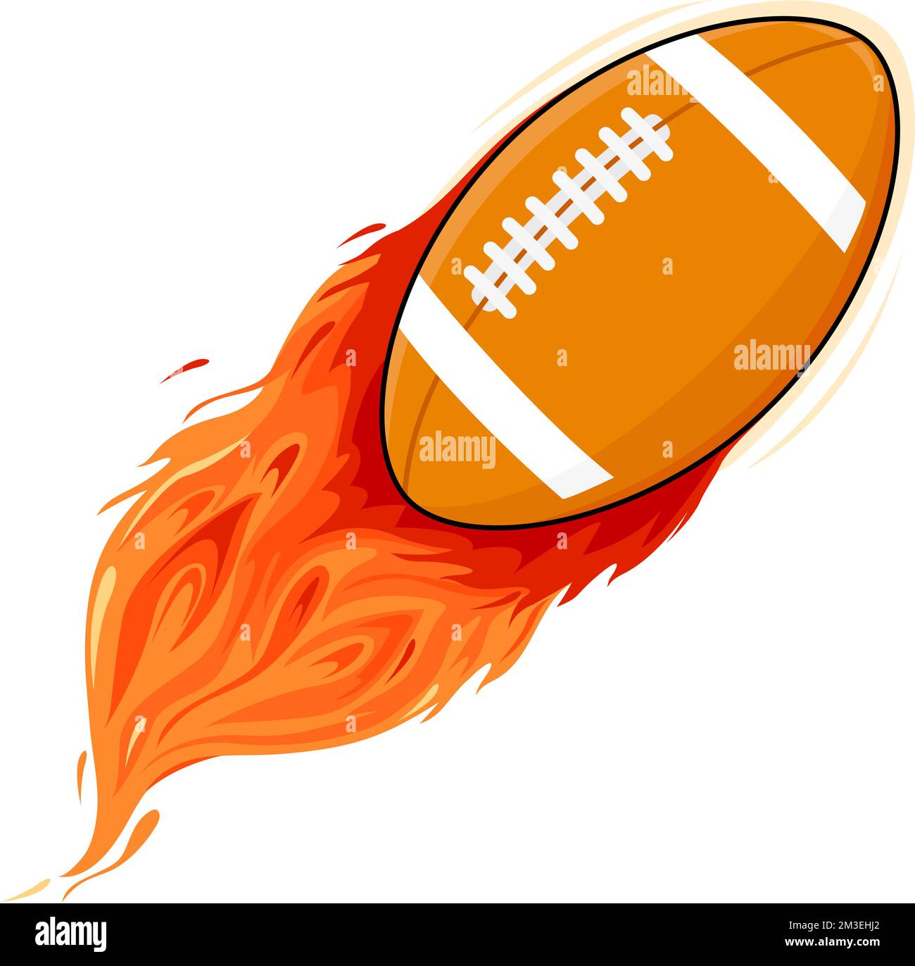 A burning rugby ball. American football. Vector illustration Stock ...