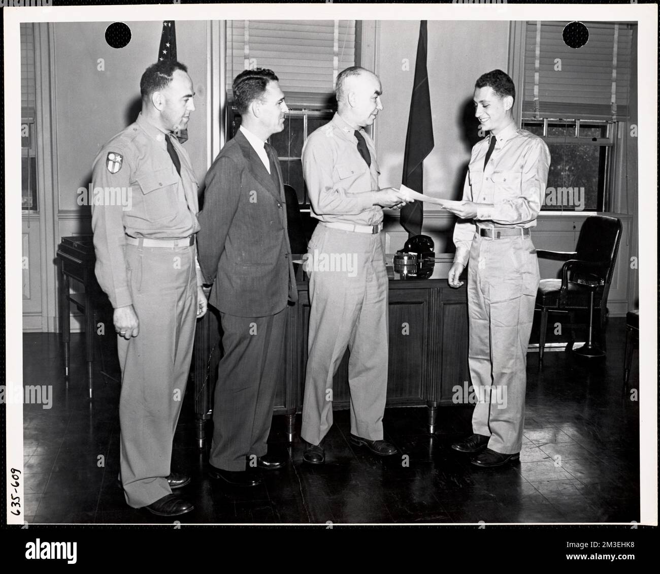 Man receiving award , Military officers, Awards, Watertown Arsenal Mass ...