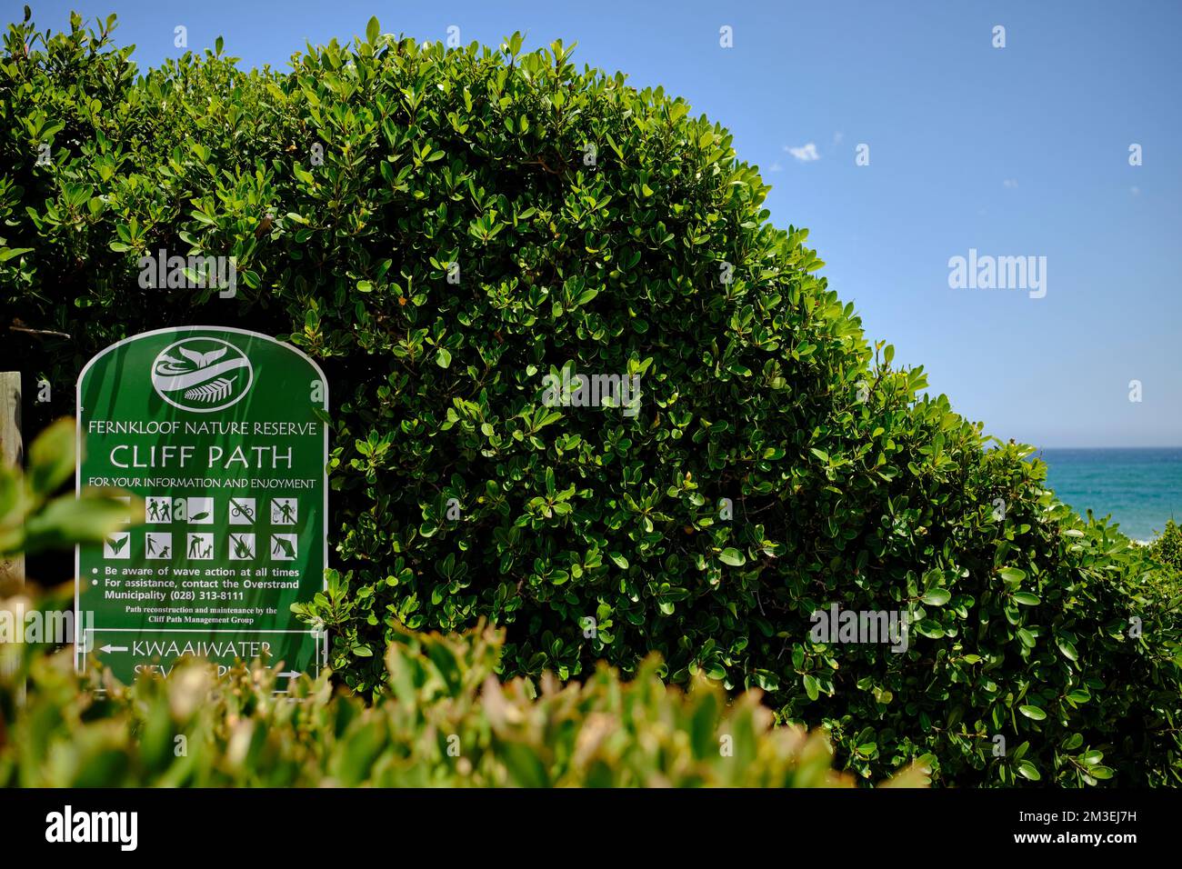 A sign just outside Kwaaiwater on the very popular Cliff path in the ...
