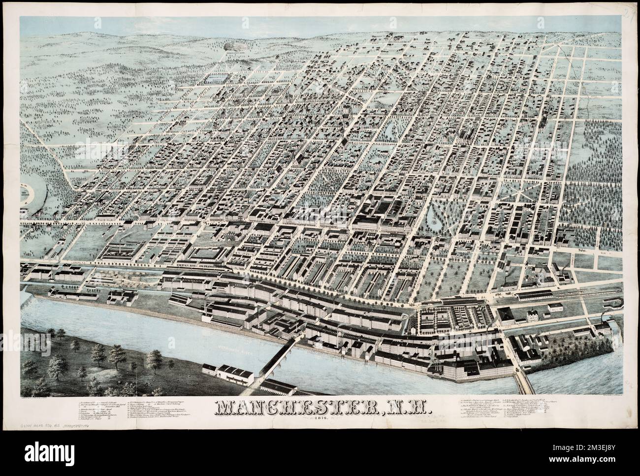 Manchester, N.H : 1876 , Manchester N.H., Aerial views Norman B ...