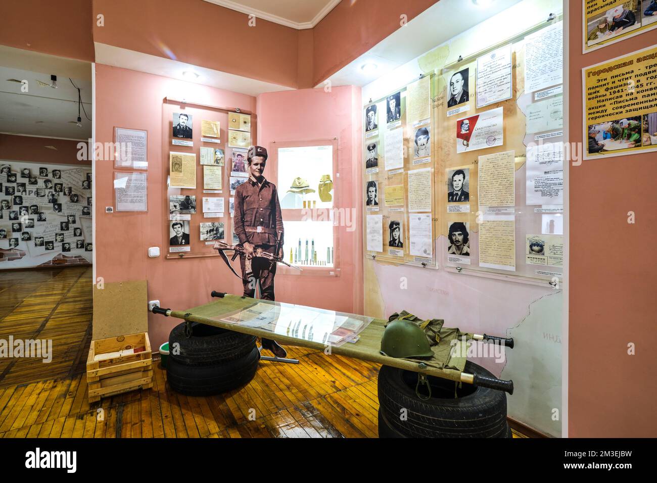 A memorial display to local fighters in the Soviet era Afghanistan war ...