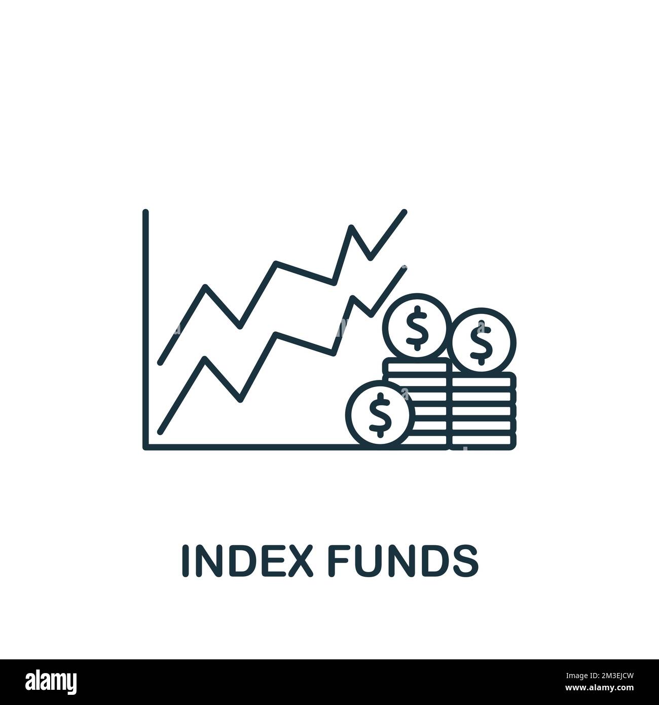 Index Funds icon. Simple line element investments symbol for templates ...