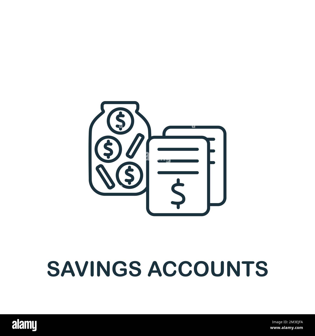 Savings Accounts icon. Simple line element investments symbol for ...