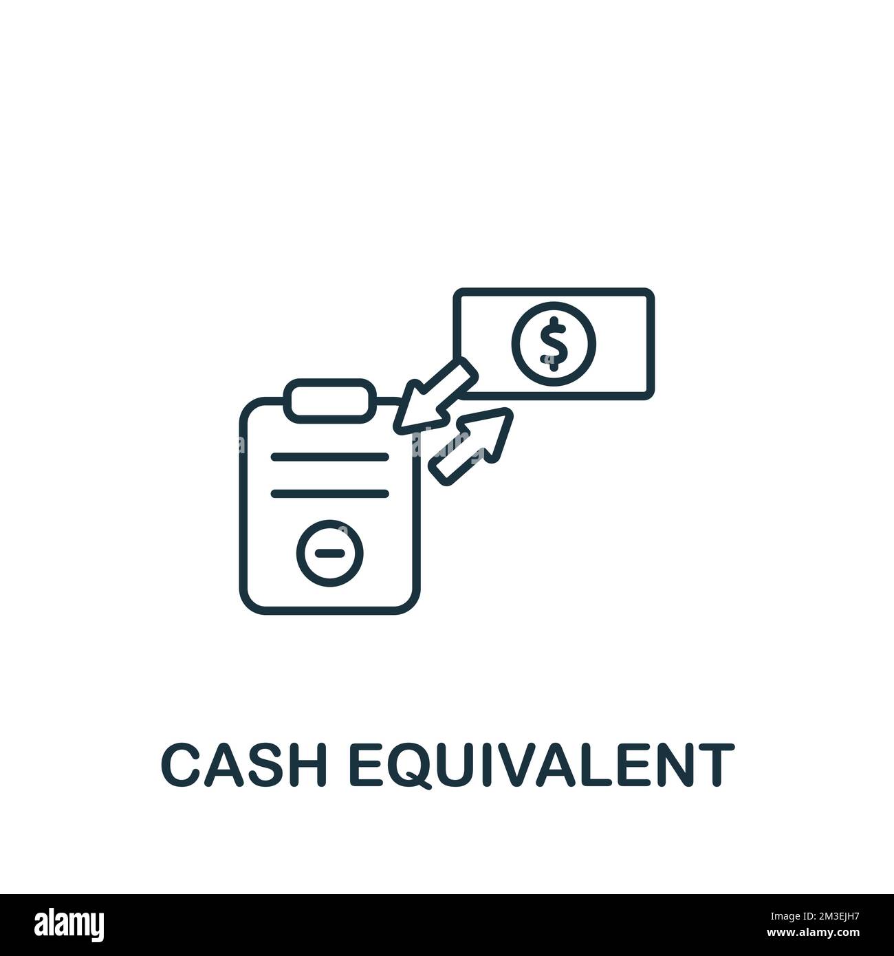 Cash Equivalent icon. Simple line element investments symbol for ...