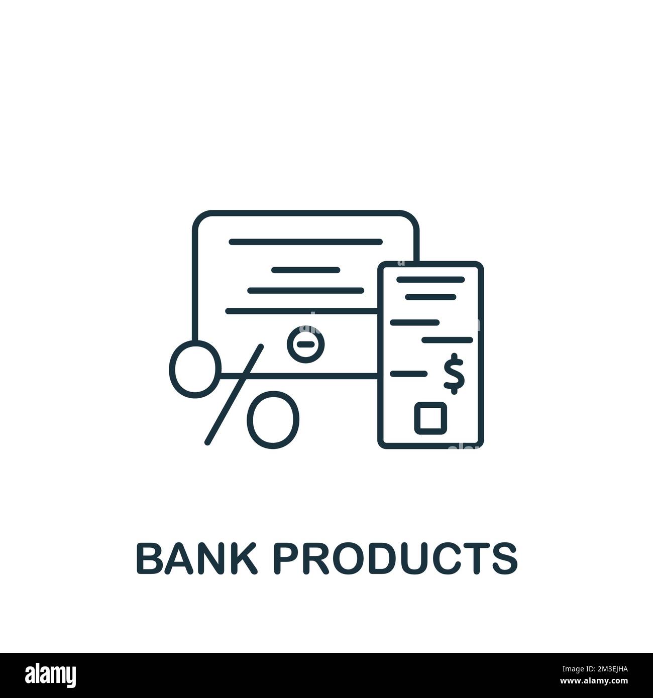 Bank Products icon. Simple line element investments symbol for ...