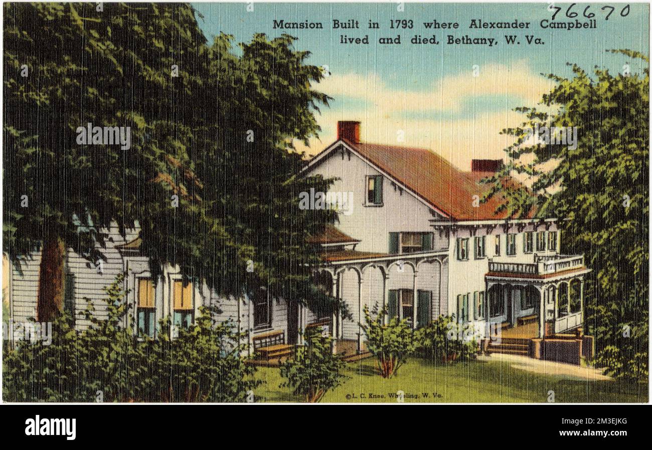Mansion built in 1783 where Alexander Campbell lived and died, Bethany ...