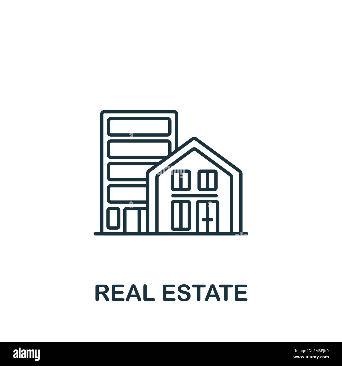 Real Estate icon. Simple line element investments symbol for templates ...
