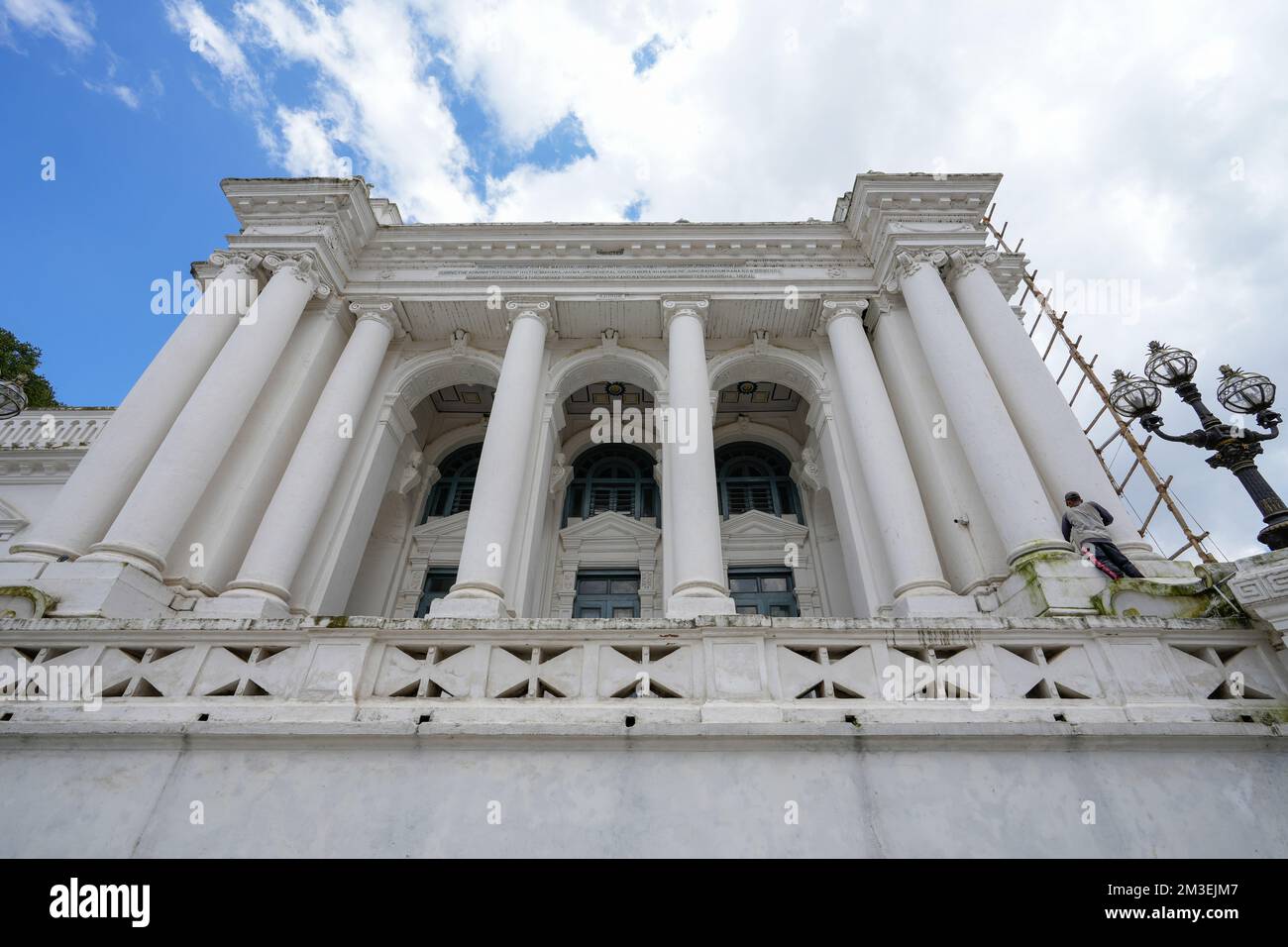 A low angle shot of the Gaddi Baithak neoclassical palace in Kathmandu ...