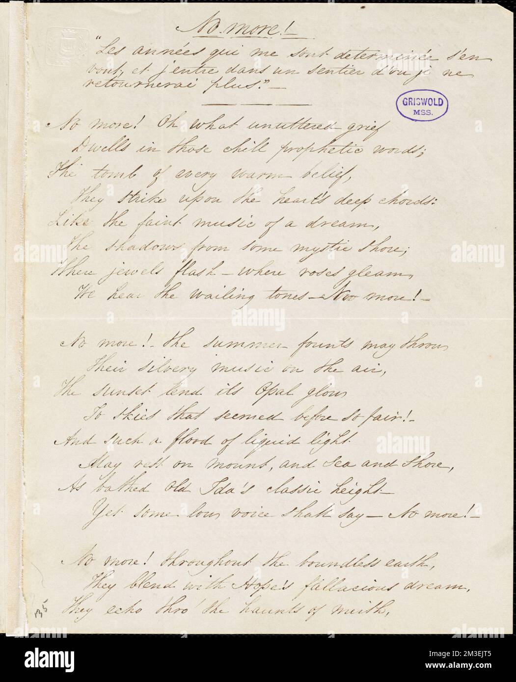 Manuscript poems hi-res stock photography and images - Alamy