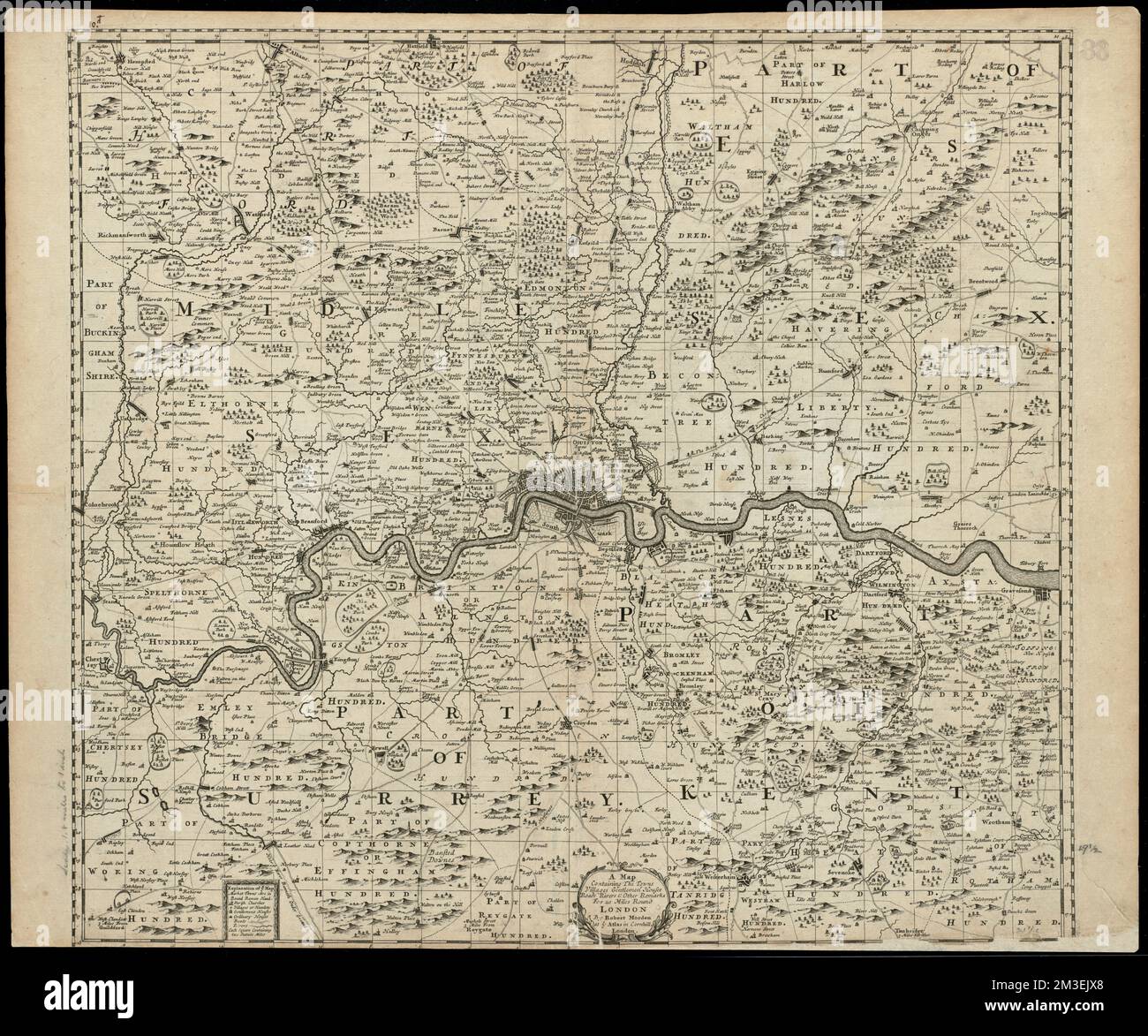 A map containing the towns, villages, gentlemens houses, roads, rivers ...